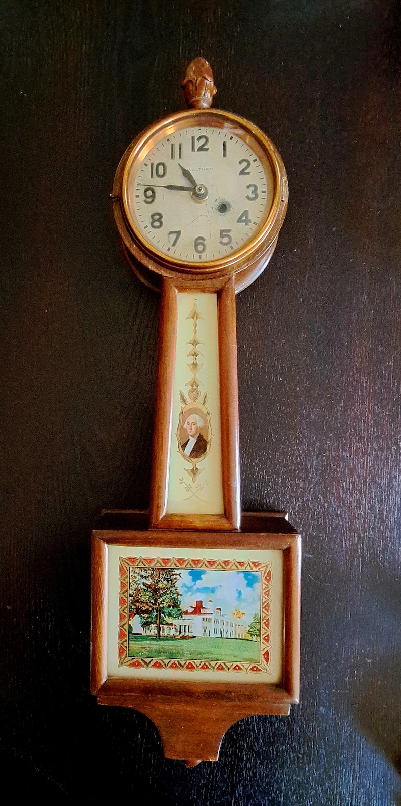 Vintage Waltham Banjo Clock 1930s George Washington Commemorative ...