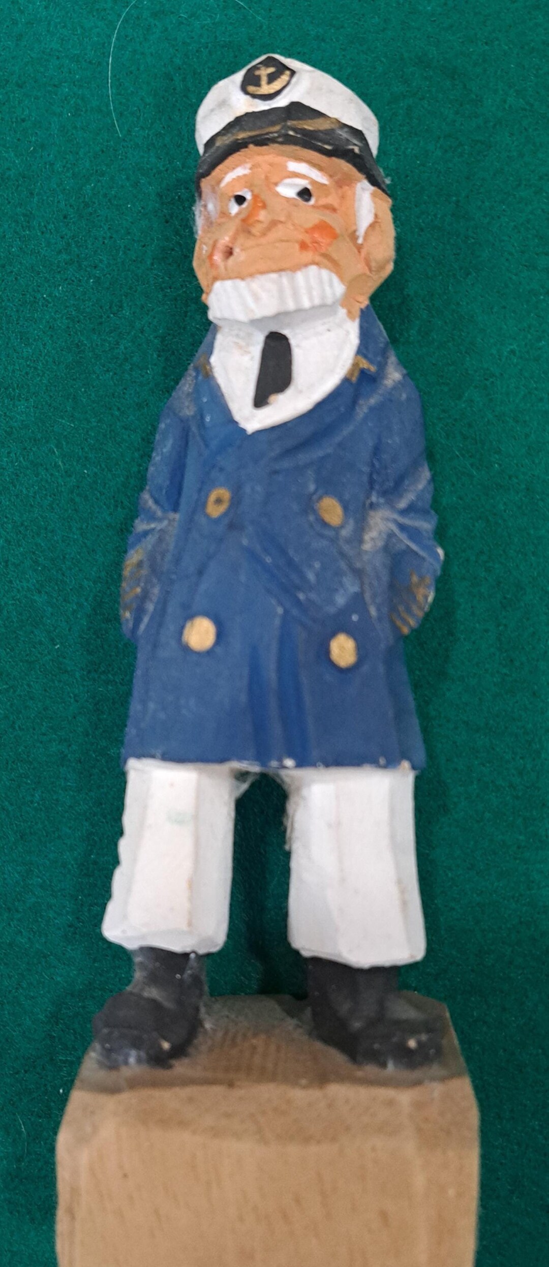 Vintage Hand Craved Wooden Sea Captain 7" - Etsy