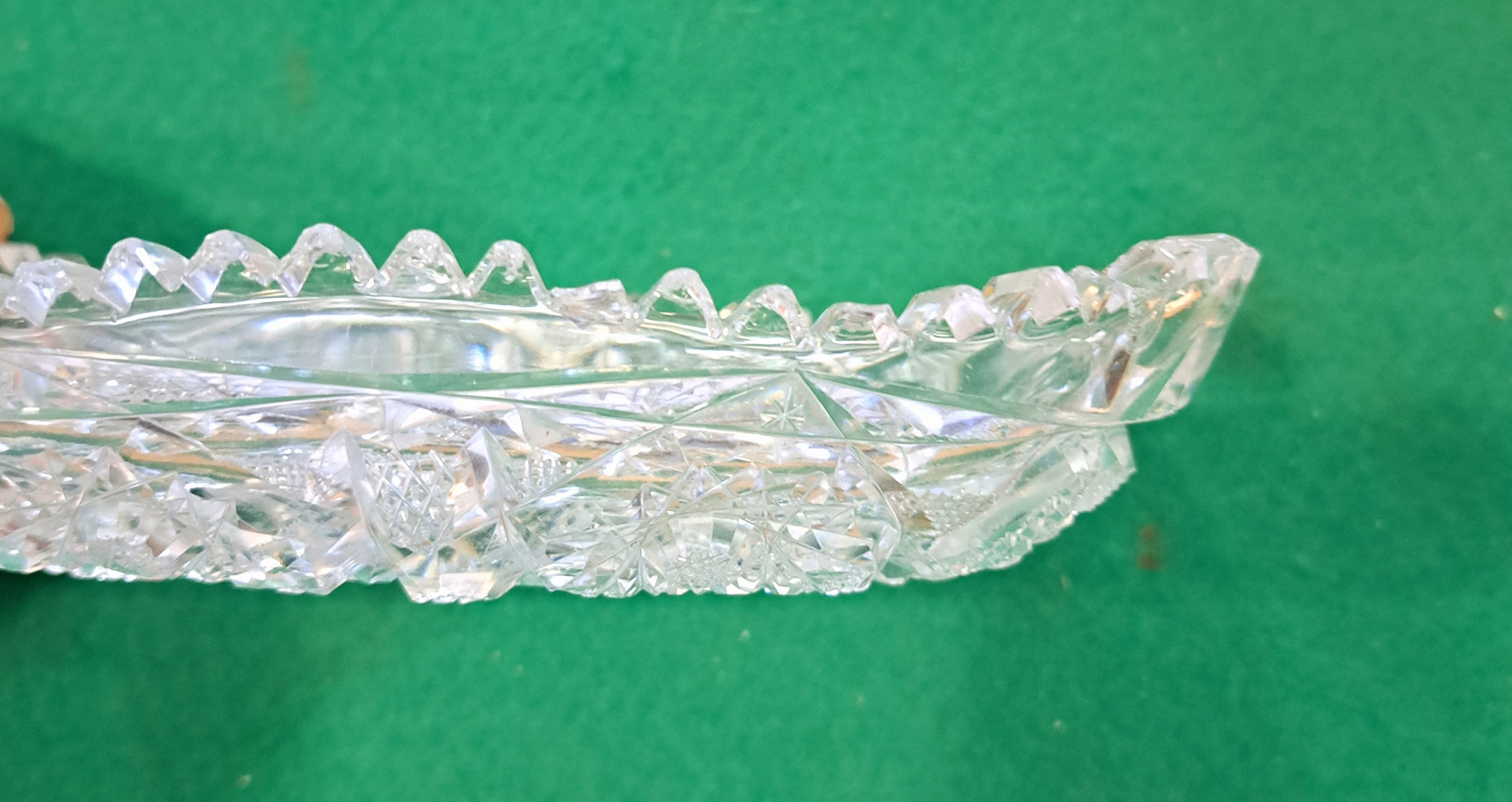 Vintage Brilliant Cut Oblong Glass Condiment Dish 7" - Etsy