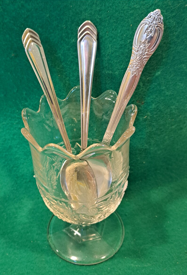 Vintage EAPG Clear Glass Spooner Thistle Pattern 5 1/2" - Etsy