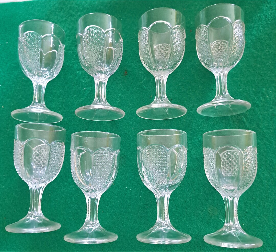 Rare Vintage Set of 8 Very Fine EAPG Boston & Sandwich Glass Co. Buckle ...