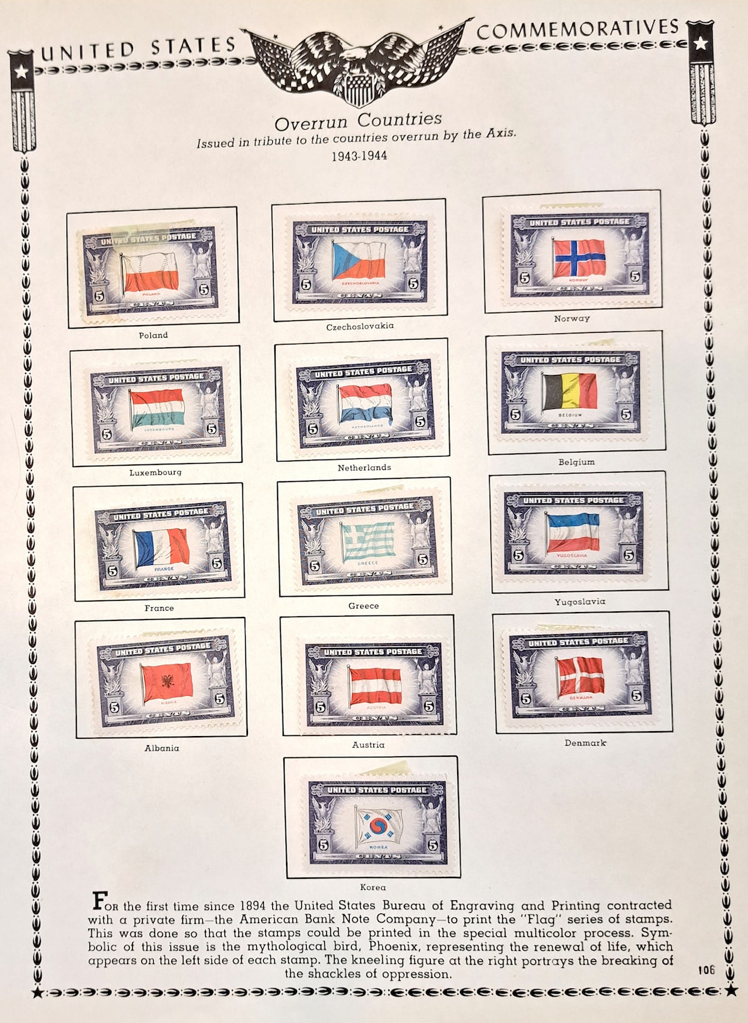 Commemorative Postage Stamp Set Of1 13 WWII Overrun Countries - Etsy