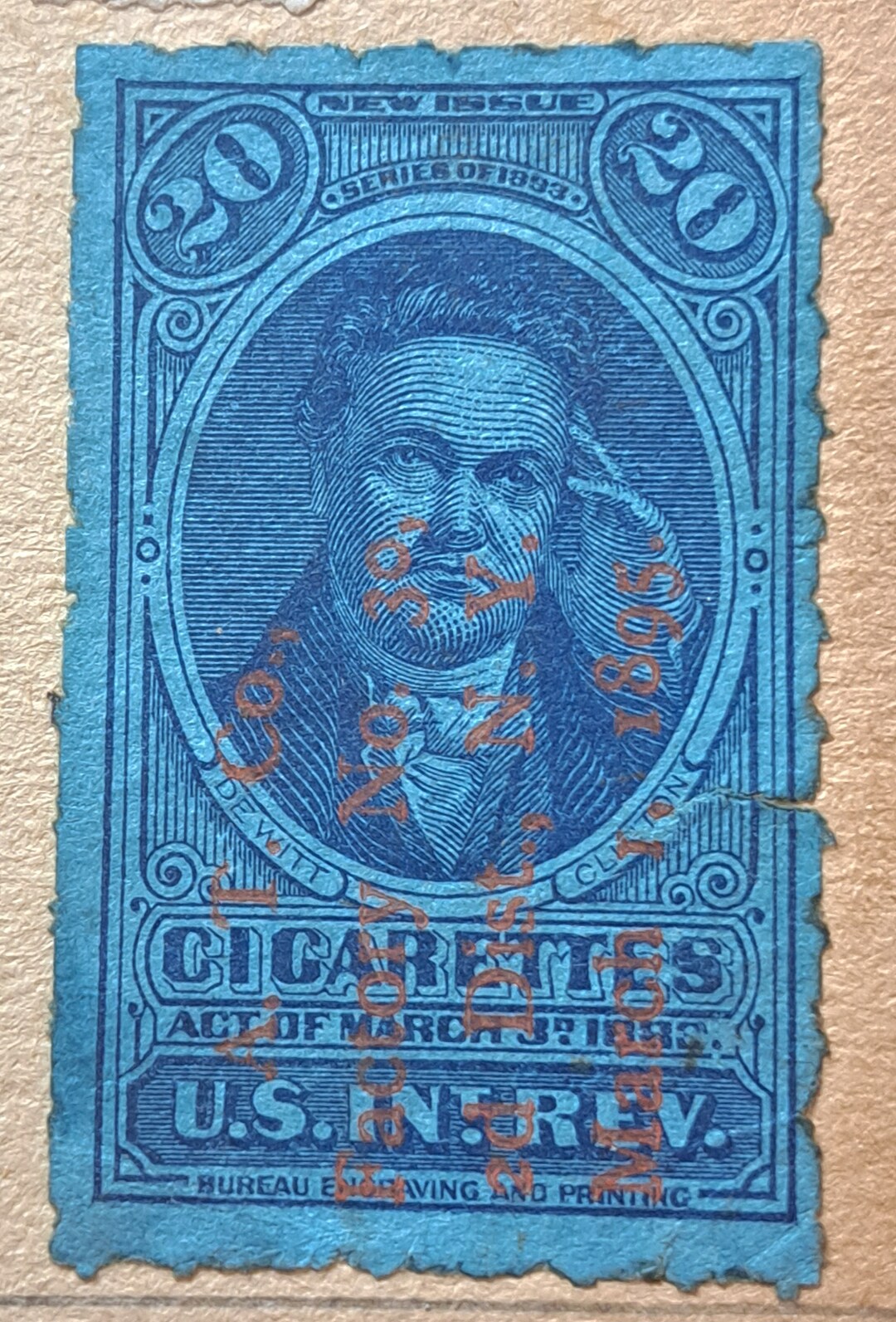 Vintsge 1895 U.S. Internal Revenue Stamp Tax Paid 20 Cigarettes - Etsy