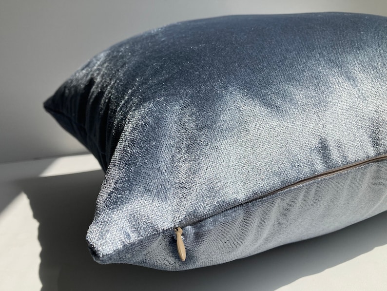 Ice Blue Iridescent Cotton Velvet Pillow Cover, Modern Accent Pillow - Etsy