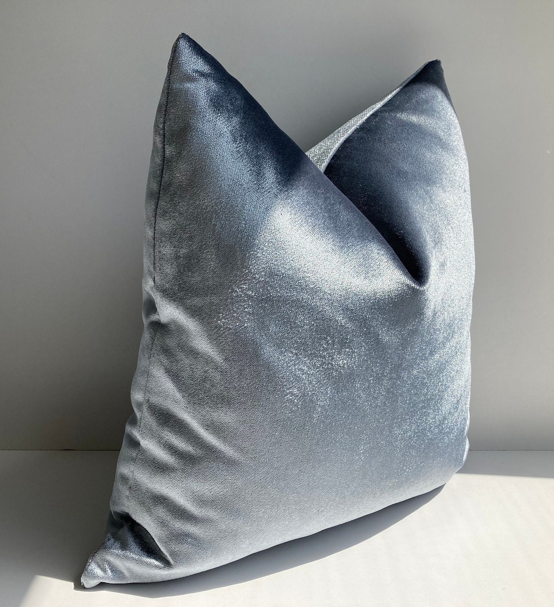 Ice Blue Iridescent Cotton Velvet Pillow Coverpillow Cover - Etsy