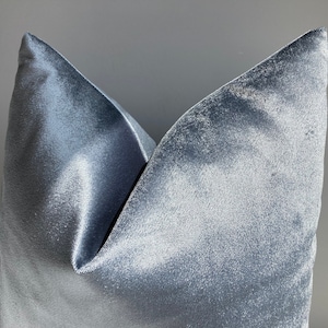 Ice Blue Iridescent Cotton Velvet Pillow Cover, Modern Accent Pillow - Etsy