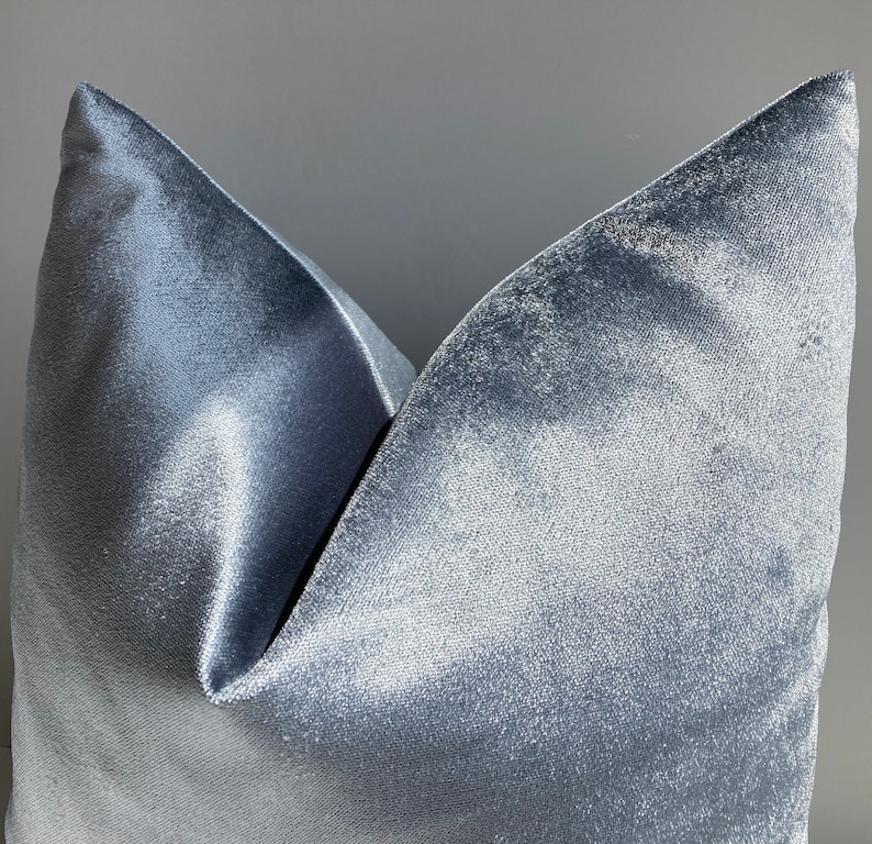 Ice Blue Iridescent Cotton Velvet Pillow Cover, Modern Accent Pillow - Etsy