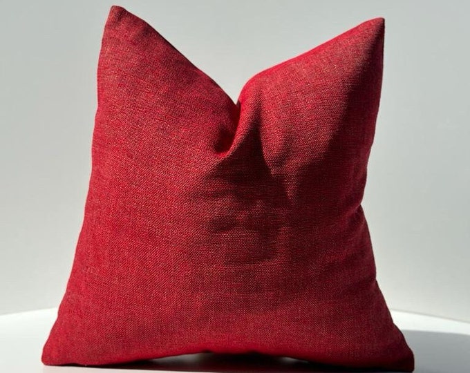 Fired Red Linen Pillow Cover, Red Pillow, Linen Pillow Cover, Wabi Sabi ...
