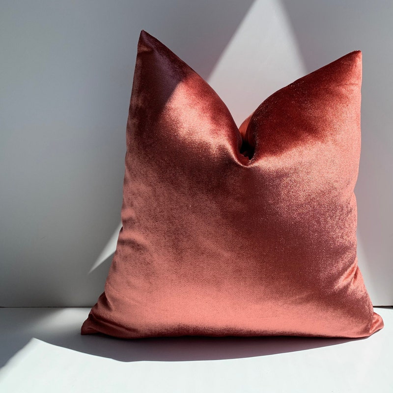 Salmon Velvet Pillow - Etsy