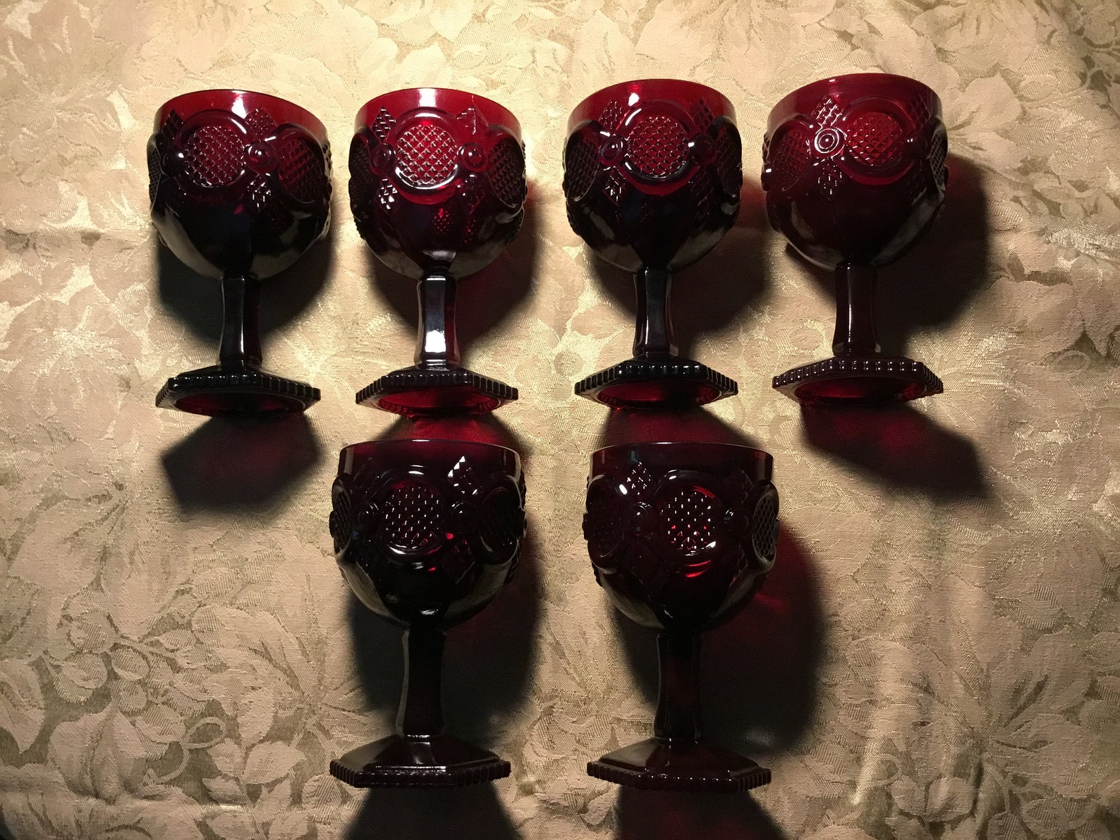 Avon Cape Cod Ruby Red 1876 Collection of Water Goblets - Etsy
