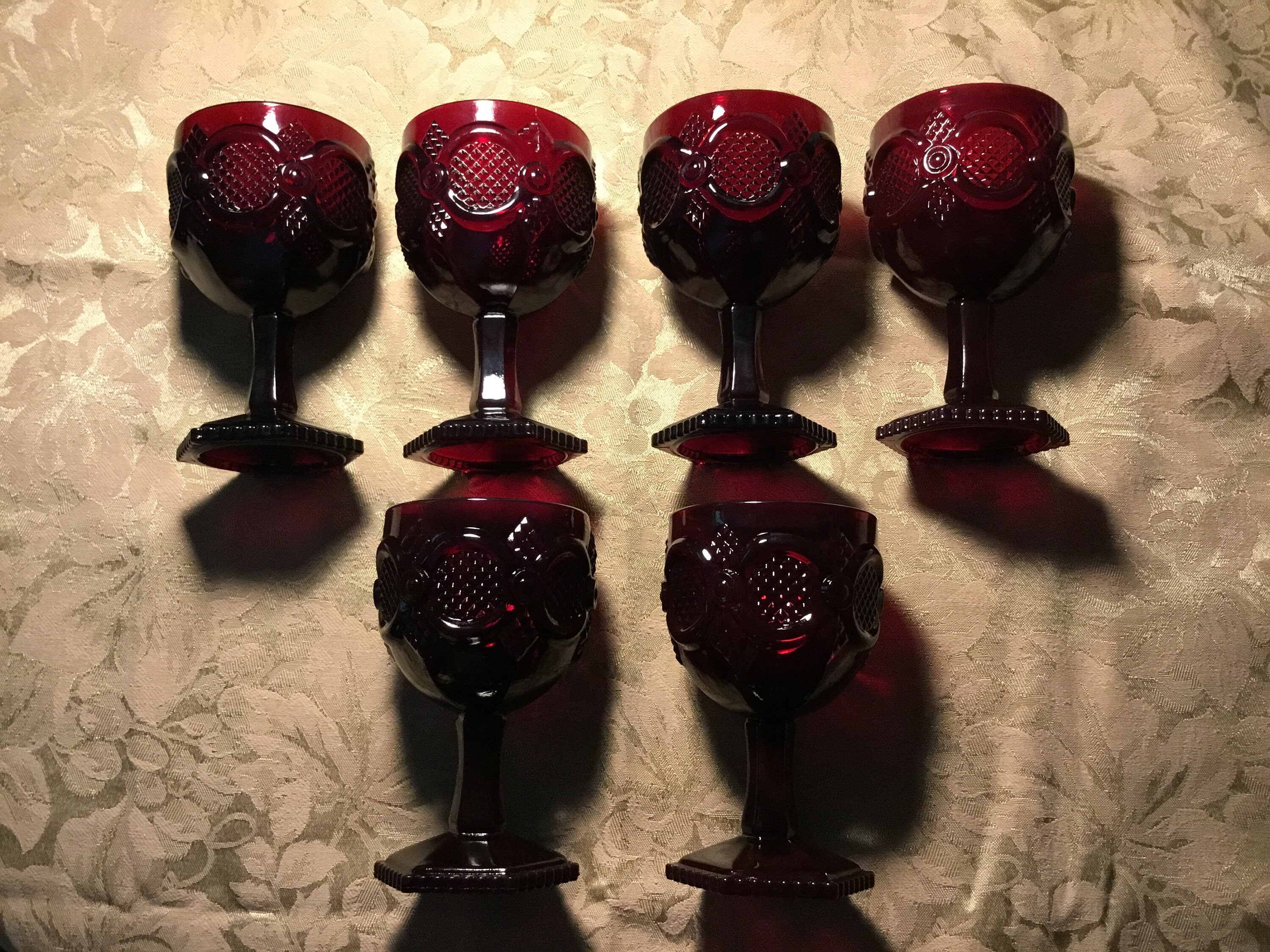 Avon Cape Cod Ruby Red 1876 Collection of Water Goblets - Etsy