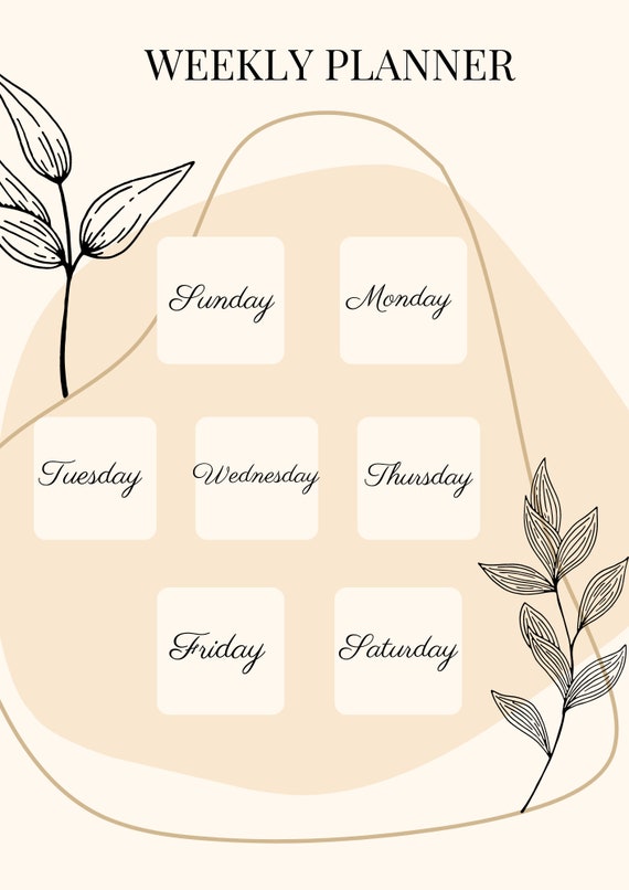 Weekly Planner Printable Planner Weekly to Do Planner - Etsy