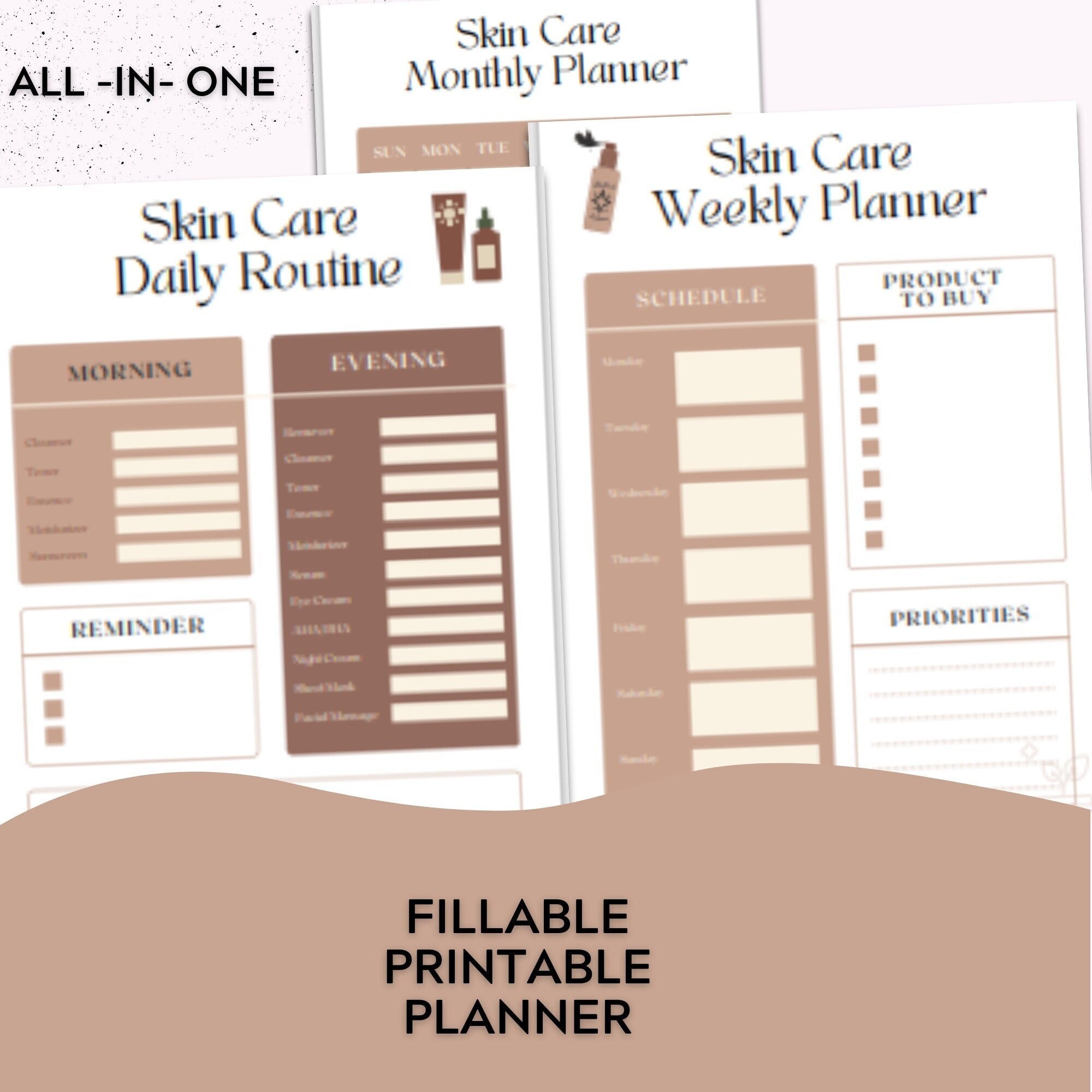 Daily Skincare Planner Printable | Skincare Planner | Skincare Routine ...