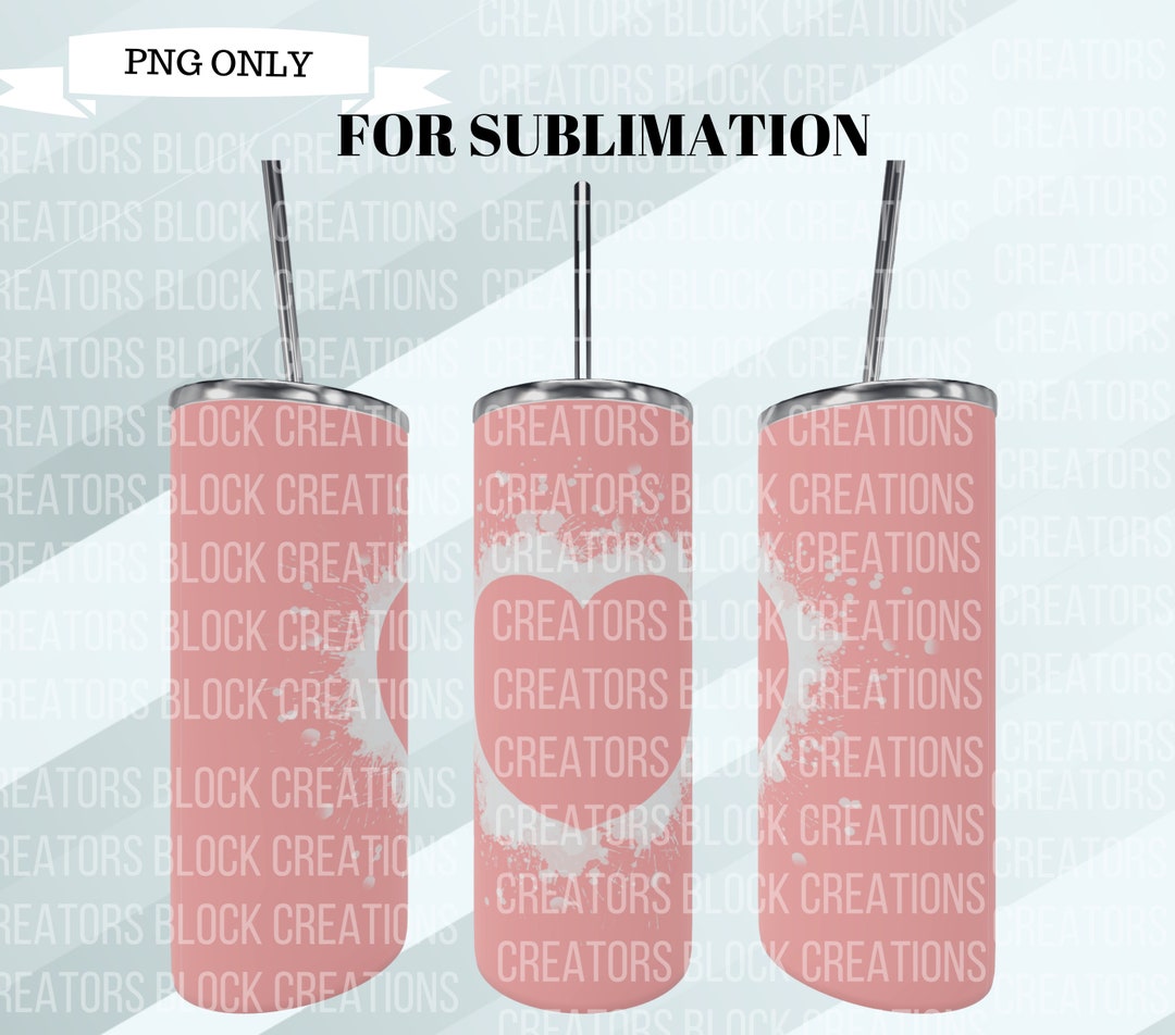 Pink Tumbler PNG Heart Splatter PNG 20 Oz Skinny Tumbler PNG Seamless ...