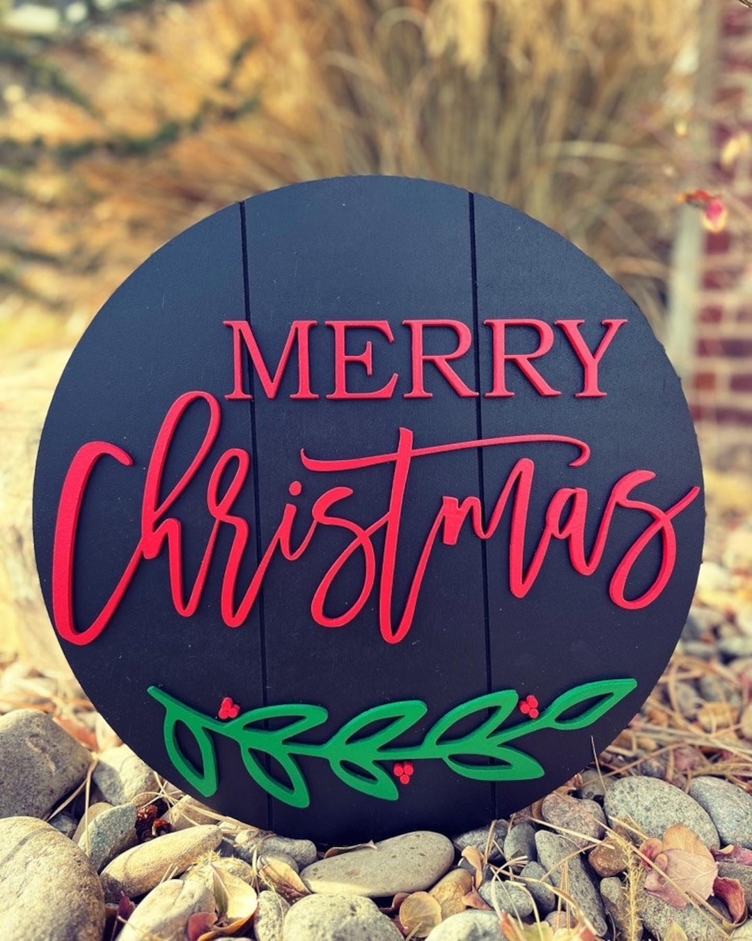 Merry Christmas Sign 3D Wooden Sign Christmas Wooden Sign Merry ...