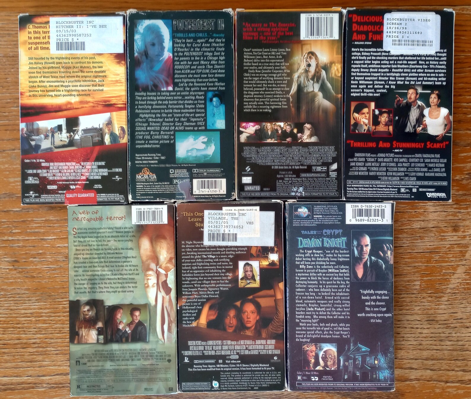 Horror VHS Lot #3 - (scream 2, Exorcism of Emily Rose, Poltergeist 3 ...