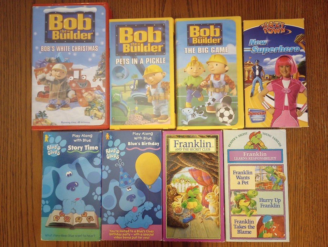 Nick JR VHS Lot 8 Tapes lazytown, Blue's Clues, Bob the Builder - Etsy