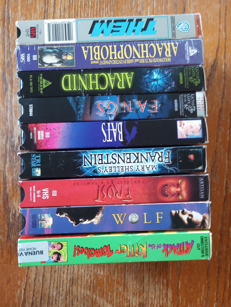Horror VHS Lot 1 9 Tapes killer Bats, Spiders, & Tomatoes - Etsy