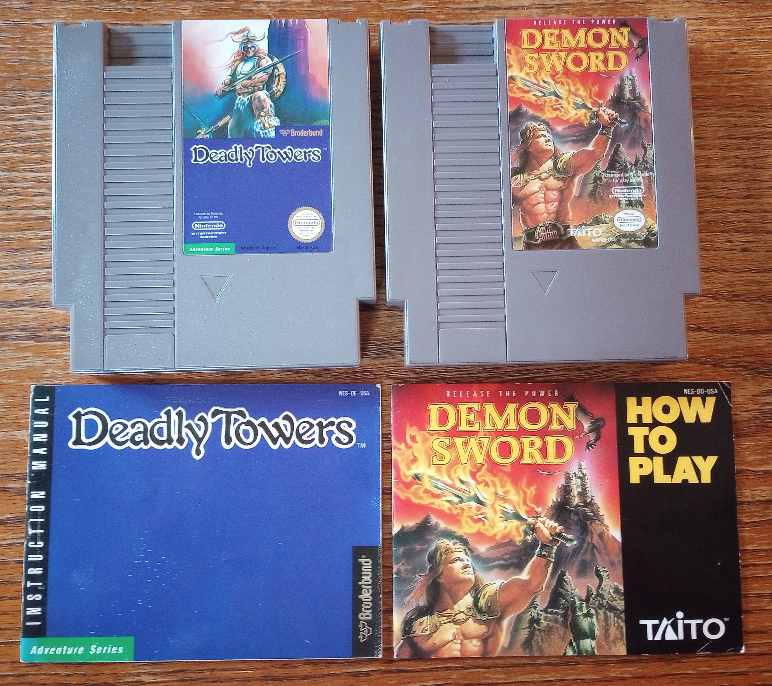 Deadly Towers & Demon Sword NES Cartridges W/ Manuals - Etsy