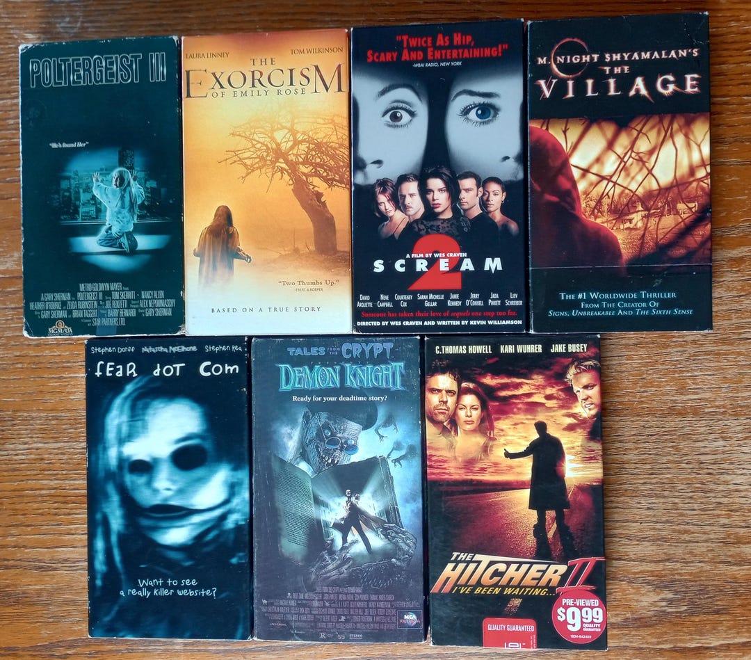 Horror VHS Lot 3 scream 2, Exorcism of Emily Rose, Poltergeist 3 - Etsy