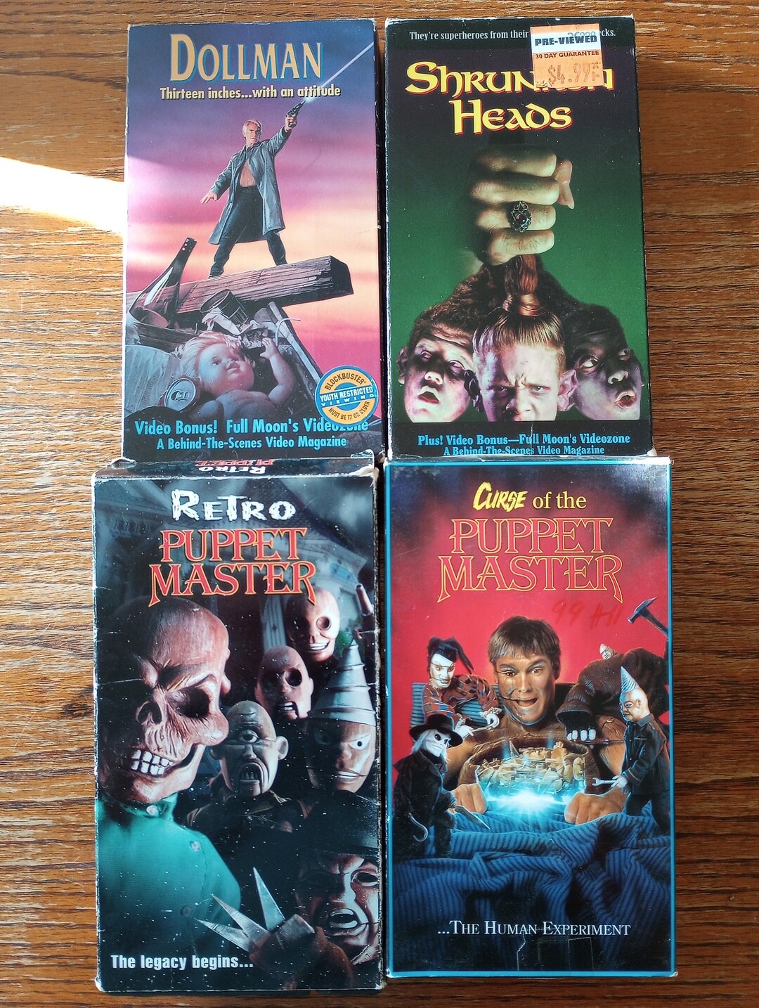 Puppet Master/ Full Moon VHS Lot 4 Tapes retro Puppet Master, Curse of ...
