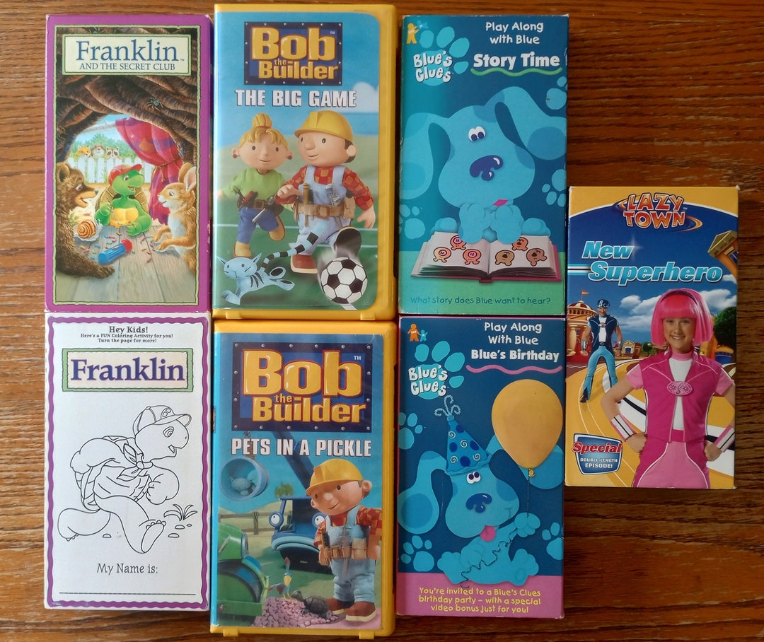 Nick JR VHS Lot 7 Tapes lazytown, Blue's Clues, Bob the Builder - Etsy
