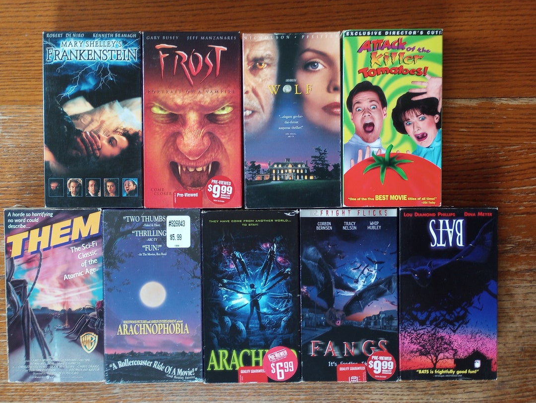 Horror VHS Lot 1 9 Tapes killer Bats, Spiders, & Tomatoes - Etsy