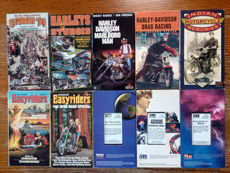 Sturgis & Harley Davidson VHS Lot 10 Tapes - Etsy