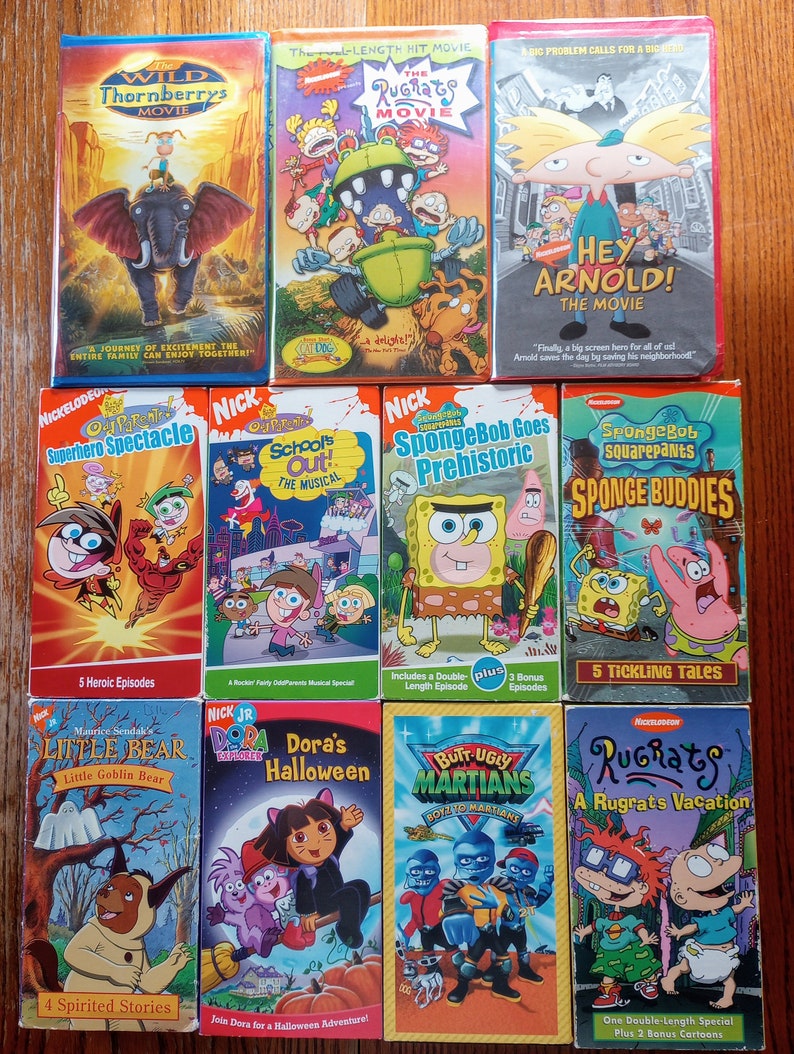 Nickelodeon VHS Lot 11 Tapes: Rugrats, Fairly Odd Parents, Spongebob ...