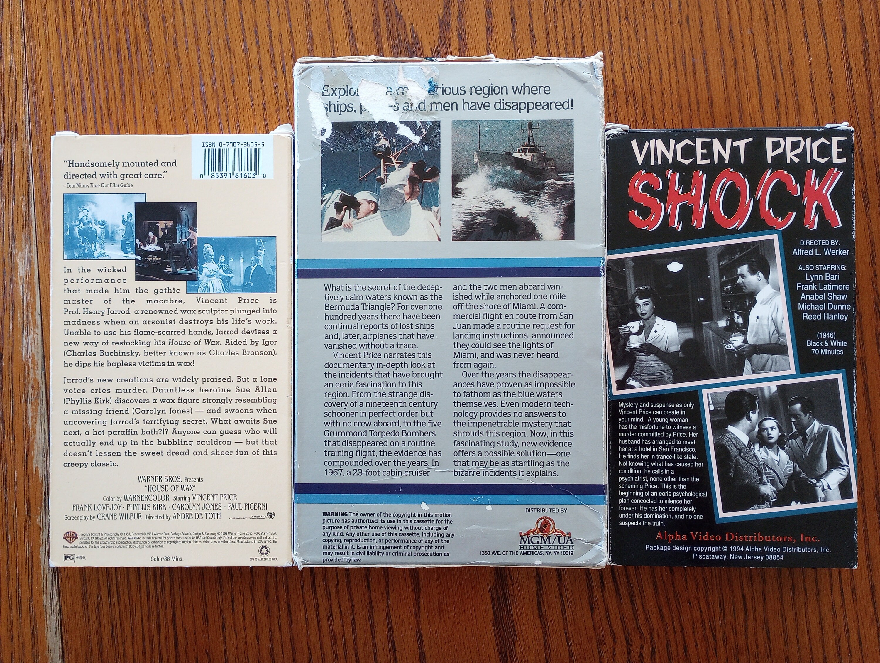 Vincent Price VHS Lot (house of Wax, Shock, the Devil's Triangle) - Etsy