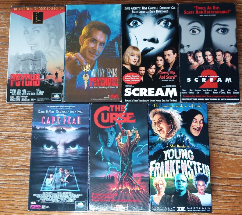 Horror VHS Lot #1 - (scream, the Curse, Psycho) - Etsy