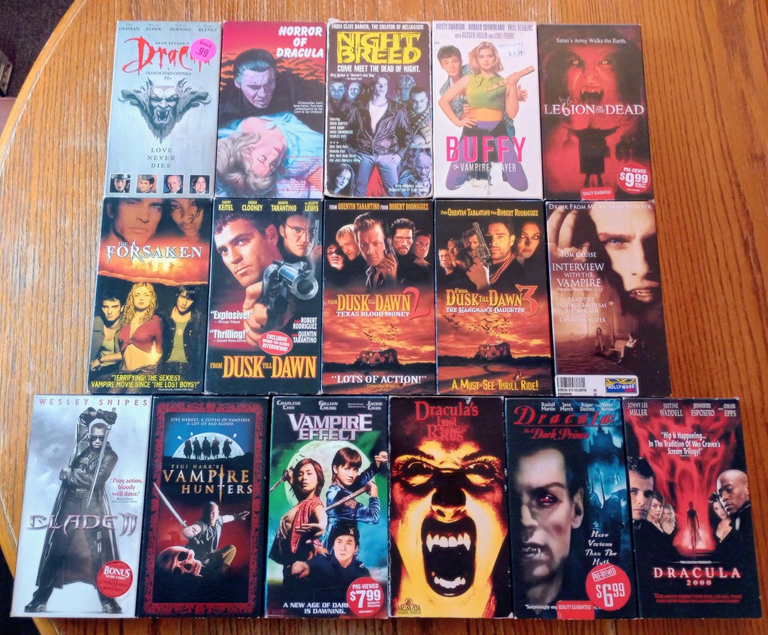Vampire Horror VHS Lot - 16 Tapes! (night Breed, From Dusk Till Dawn ...