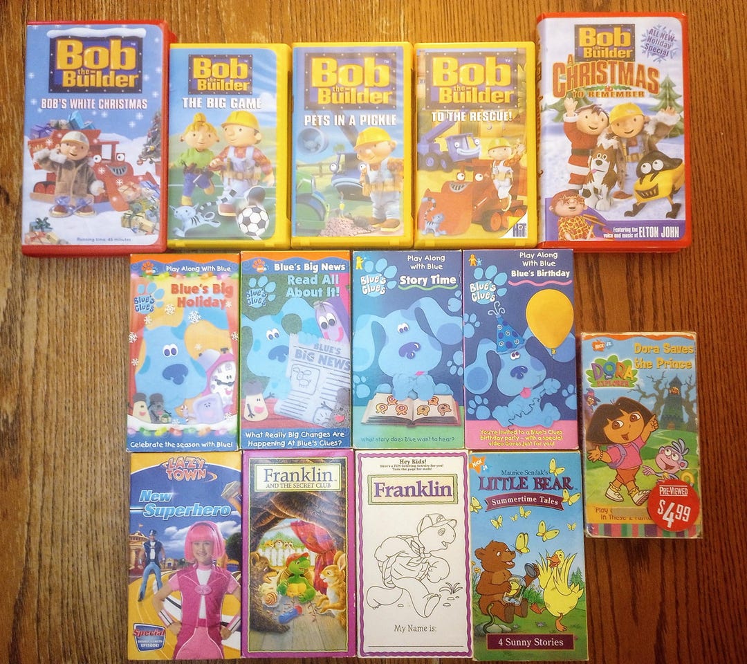 Nick JR VHS Lot 14 Tapes bob the Builder, Lazytown, Blue's Clues ...
