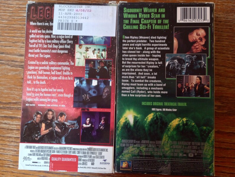 Alien & Sci-fi VHS Lot 8 Tapes: Alien Resurrection, Alien Cargo ...