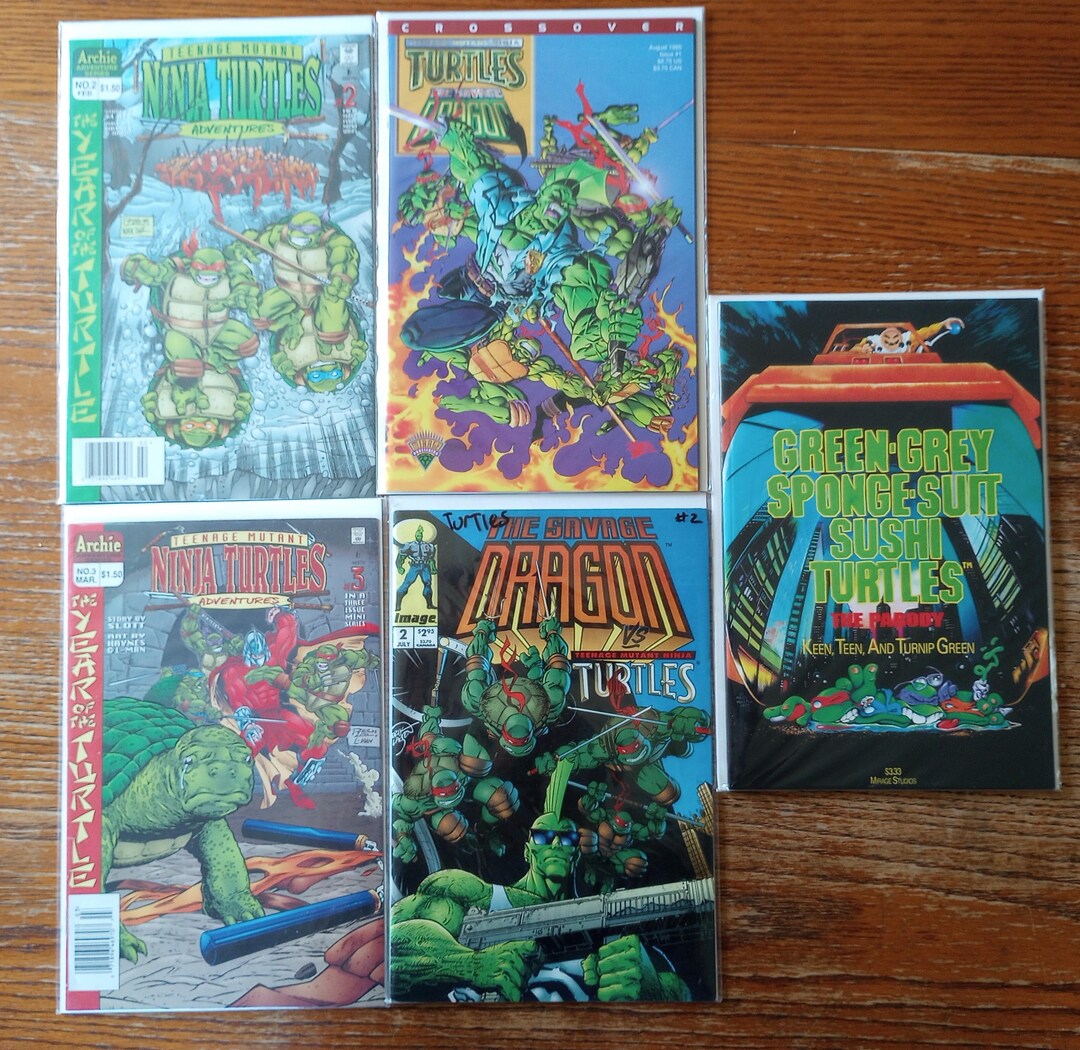 TMNT Comic Book Lot - 5 Comics Bagged & Boarded - Etsy