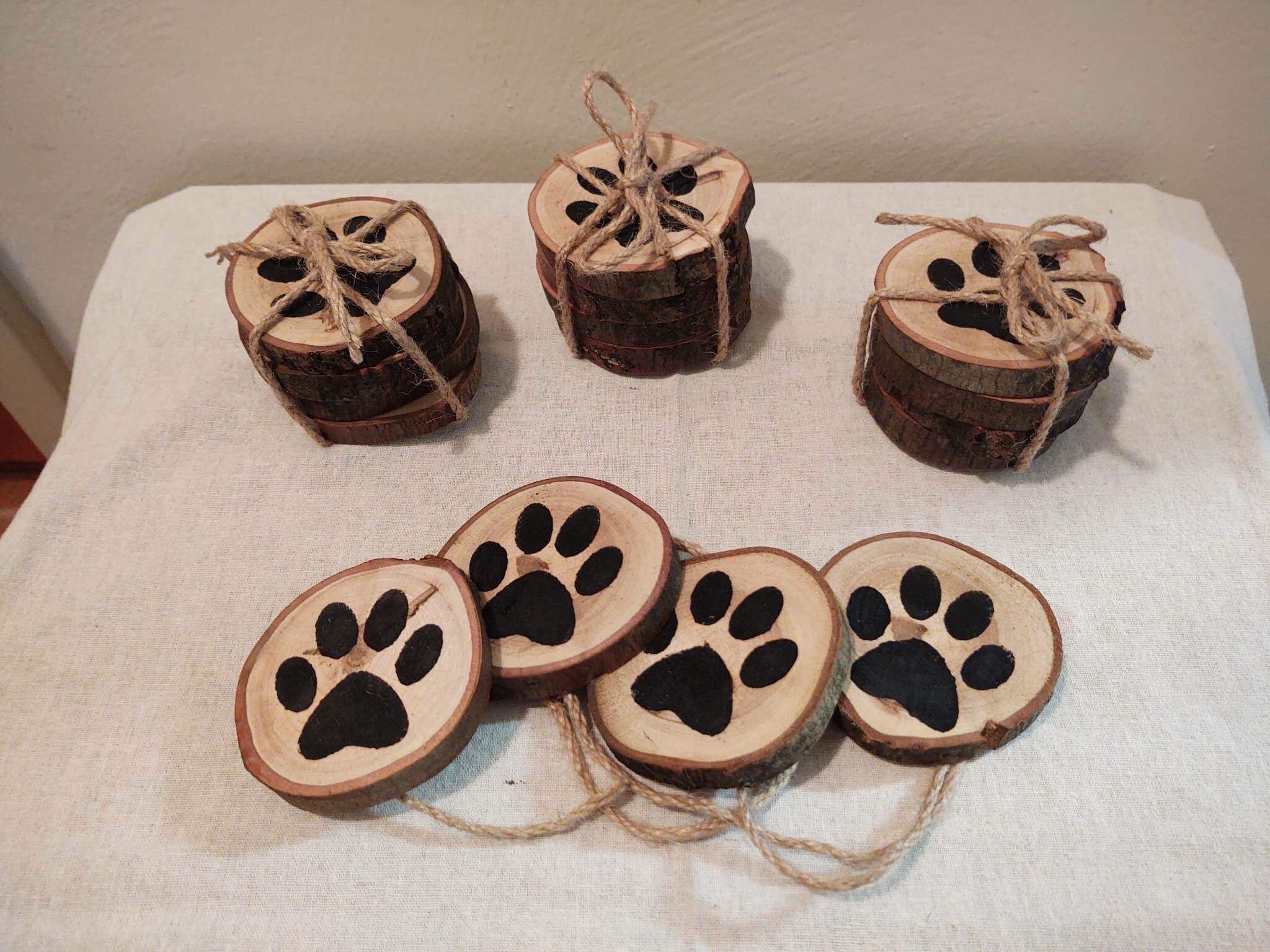 Paw Print Coasters - Etsy