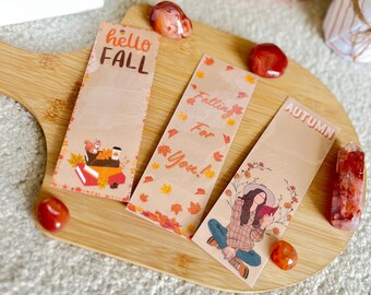 Printable Fall Bookmarks Fall Printable Fall Bookmark Set - Etsy