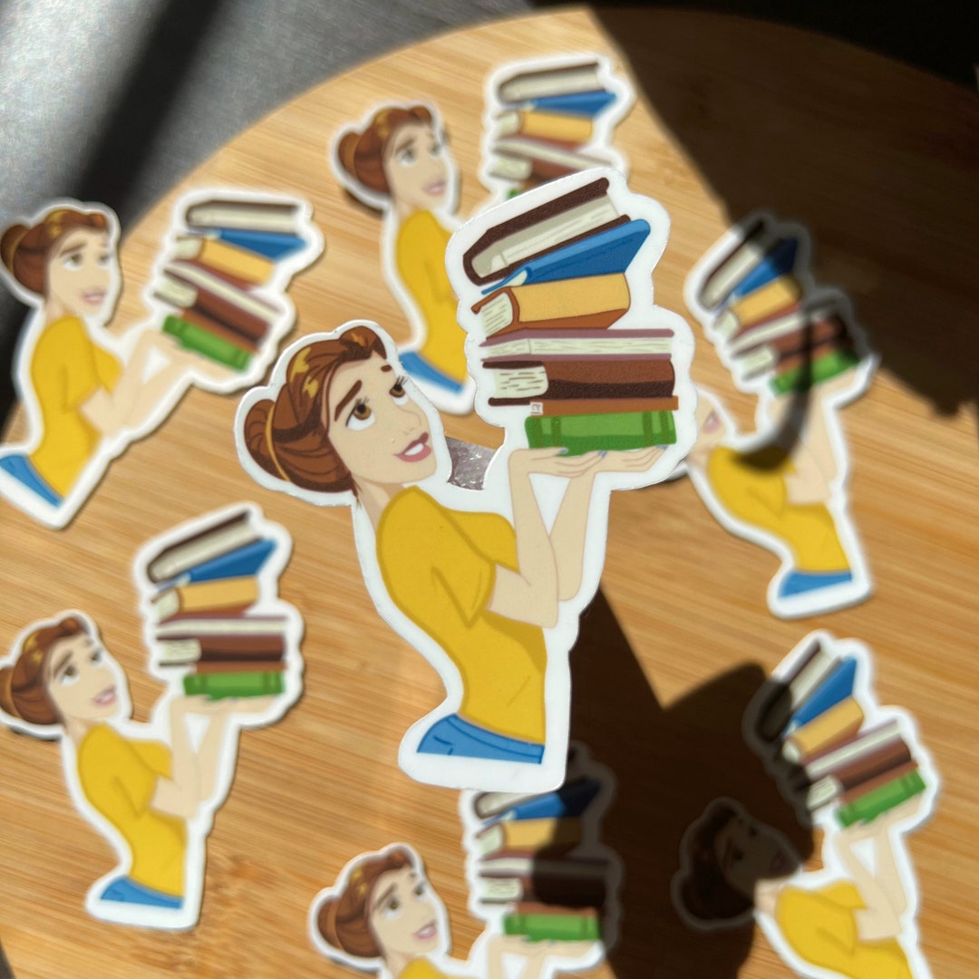 Belle and Her Books Sticker Bookish Sticker Book Lover Sticker Gifts ...