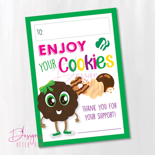 Girl Scout Cookie Thank You Card Download And Print Girl Etsy