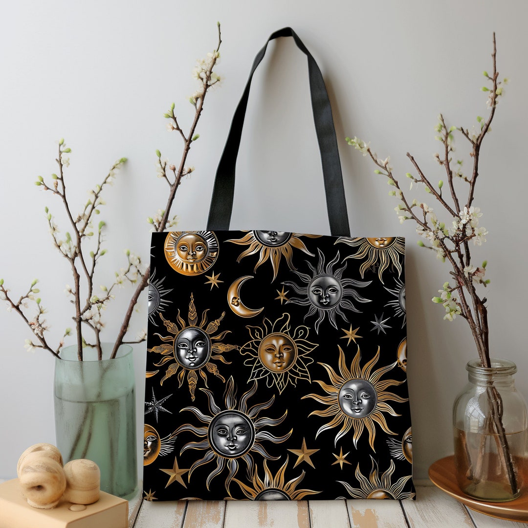 Celestial Tote Bag, Moon Stars Tote Bag, Celestial Lover Gift, Gift for ...