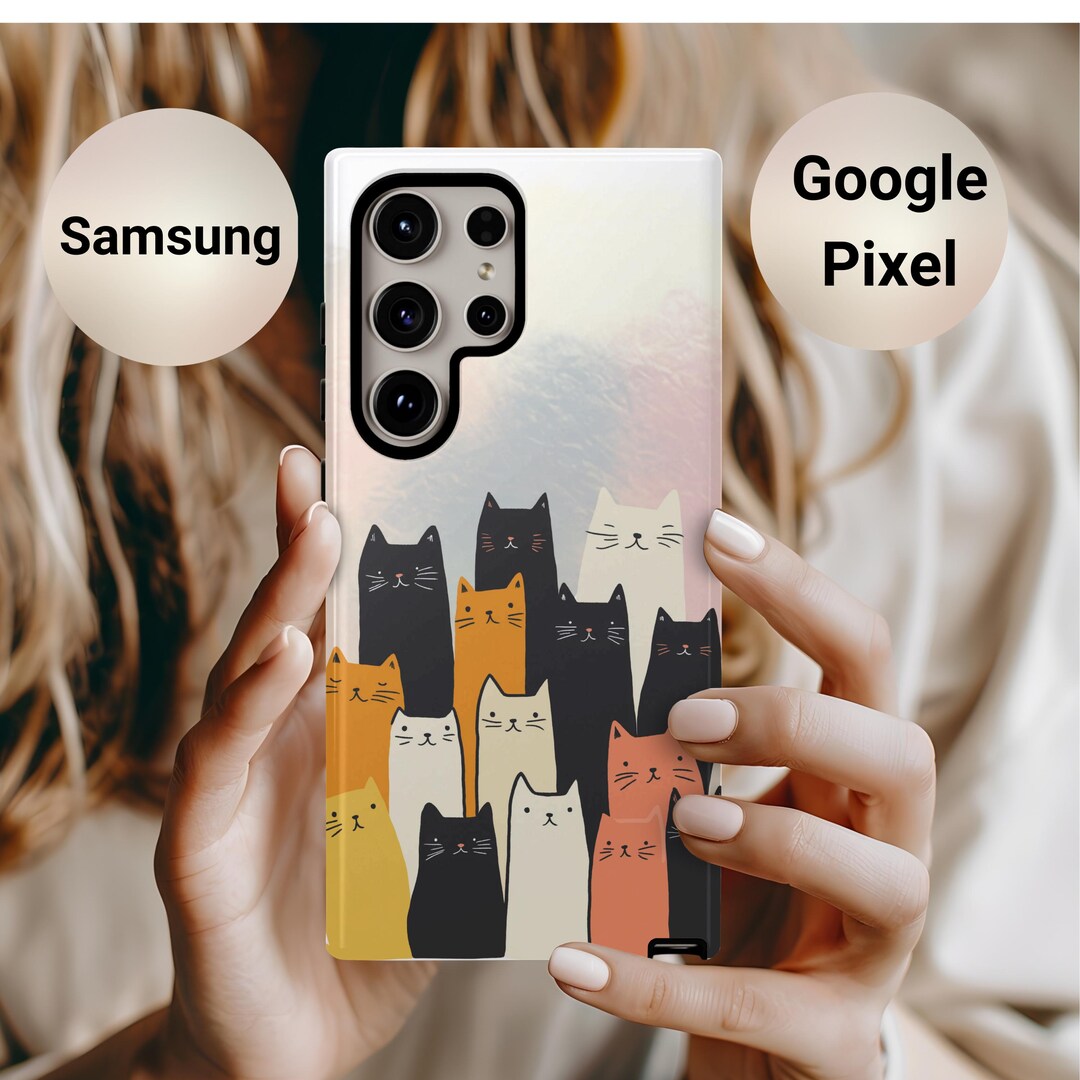 Phone Cases, Cartoon Cats Design for Samsung, Google, Tough Case, Girly ...