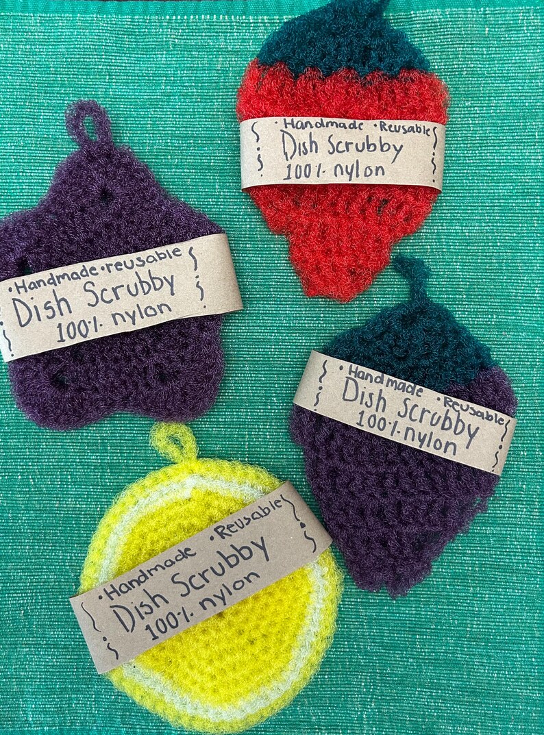 Handmade Reusable Crochet Nylon Dish Scrubbies. Sold as 1. - Etsy