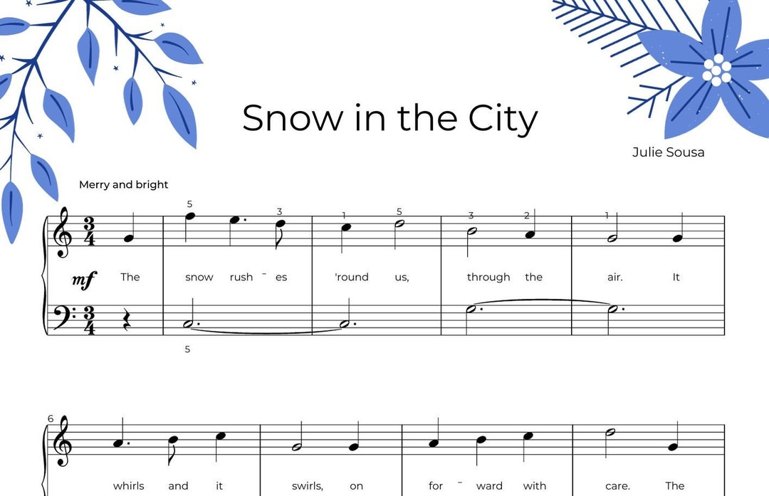 Winter Piano Music, Easy Piano Sheet Music, Easy Piano, Winter, Easy ...