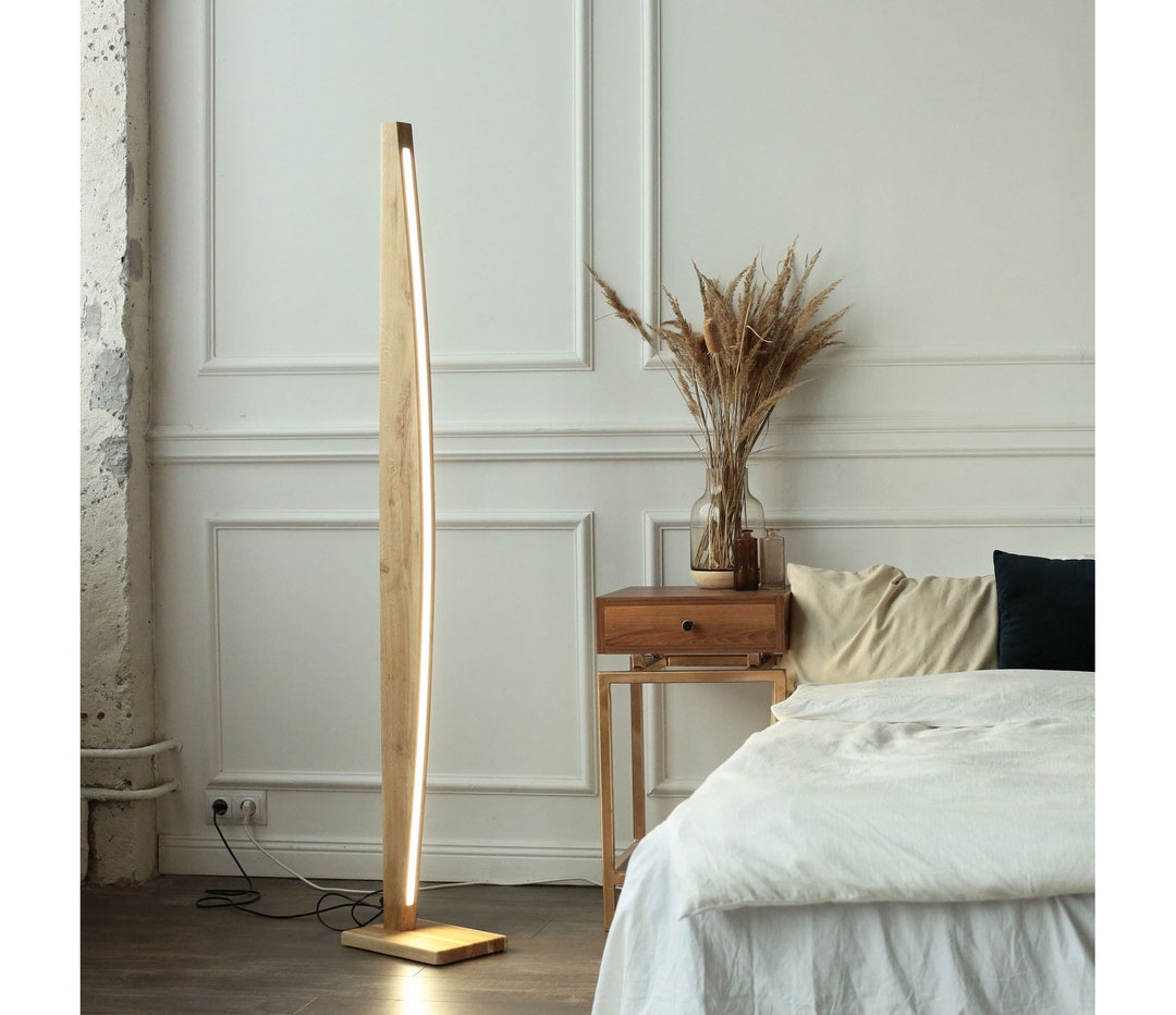 Wood Standing Lamp, Scandinavian Standing Lamp, Floor Lamp Bedroom ...