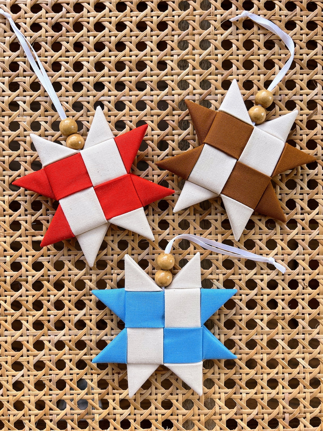 Scandinavian Folded Star Ornaments, Set of Three - Etsy
