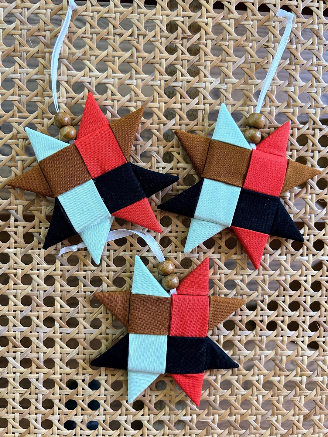 Scandinavian Folded Star Ornaments, Set of Three - Etsy