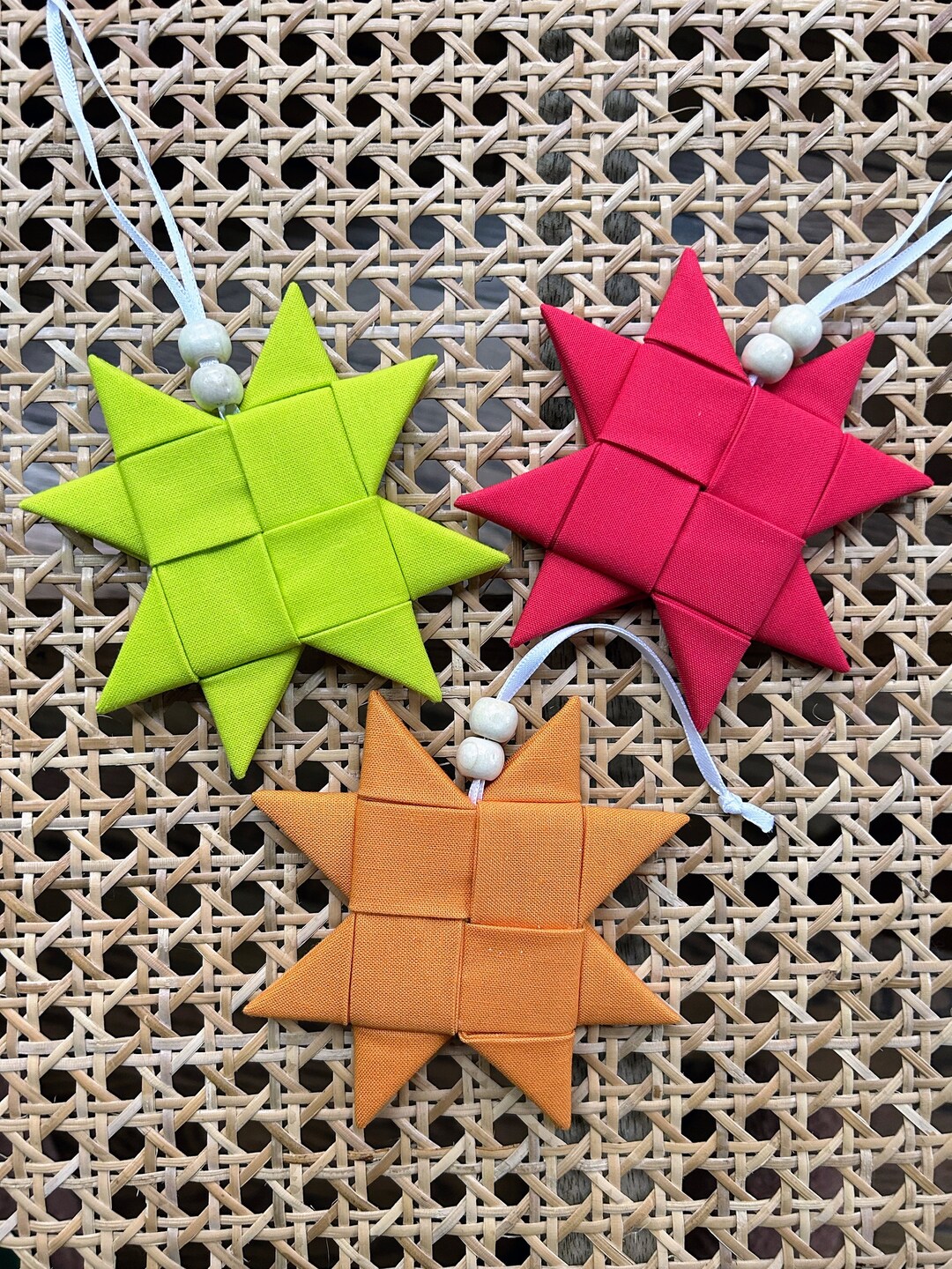 Scandinavian Folded Star Ornaments, Set of Three - Etsy