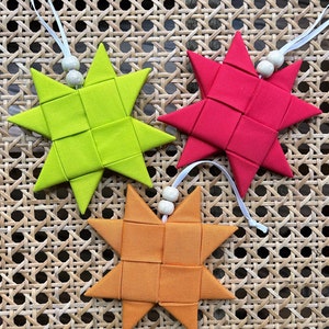 Scandinavian Folded Star Ornaments, Set of Three - Etsy