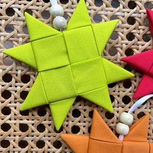 Scandinavian Folded Star Ornaments, Set of Three - Etsy