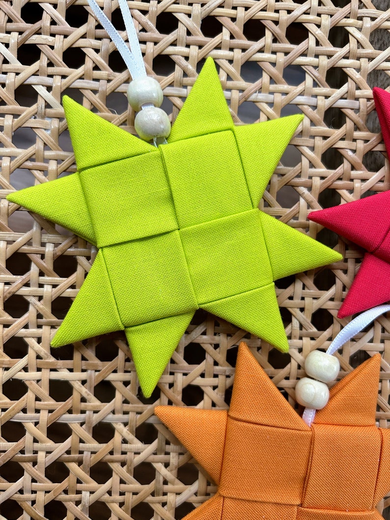 Scandinavian Folded Star Ornaments, Set of Three - Etsy